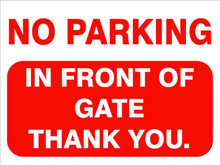No Parking In Front Of Gate Green Panda no-parking-in-front-of-gate-green-panda